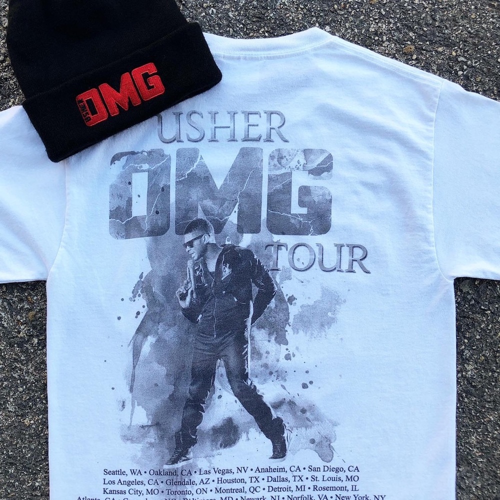 ‘10 Usher Omg Tour Beanie & Tee Holiday Combo Pack! - Gem
